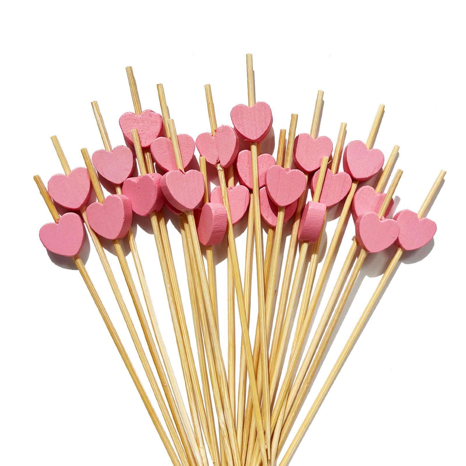 Amazon.com | Cocktail Picks, 100 PCS Pink Heart Shaped Toothpicks for ...