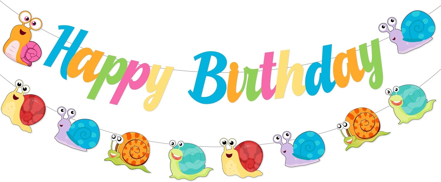 Amazon.com: Cheereveal Snail Birthday Party Decorations, Colorful Snail ...