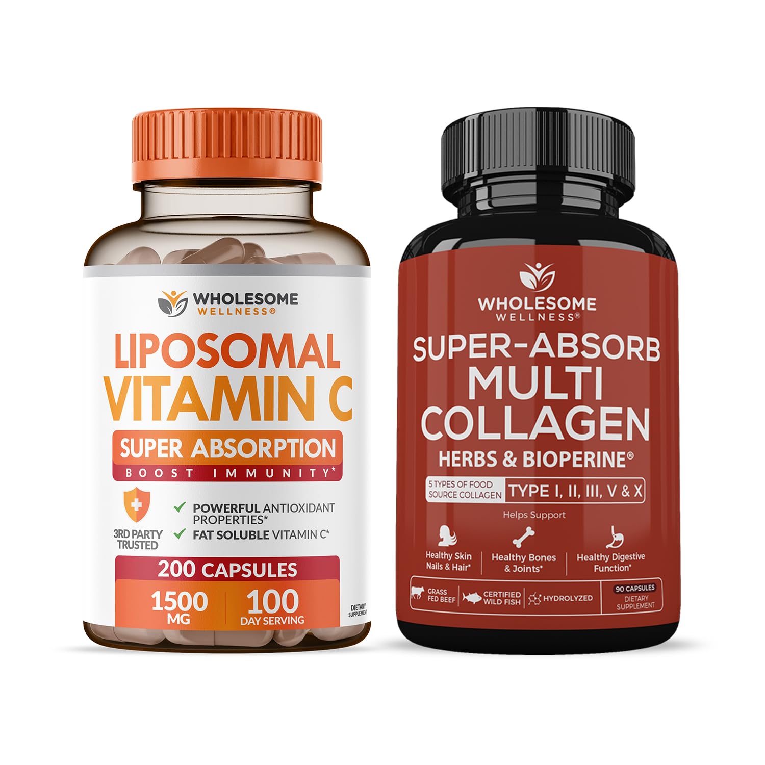 Amazon.com: Wholesome Wellness Liposomal Vitamin C Capsules (200 Pills ...