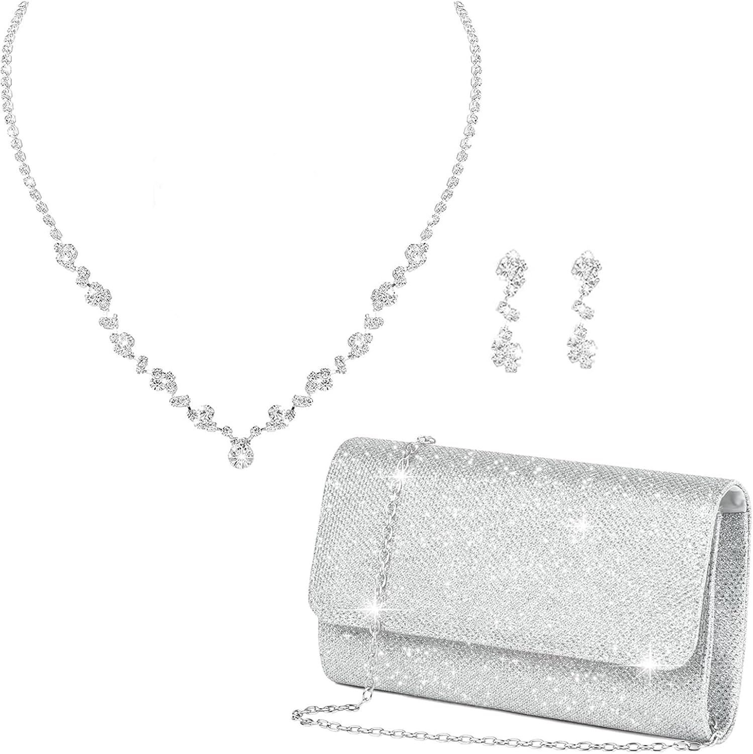 Women's Clutches, Silver Clutch Bags for Weddings with Bridesmaid ...