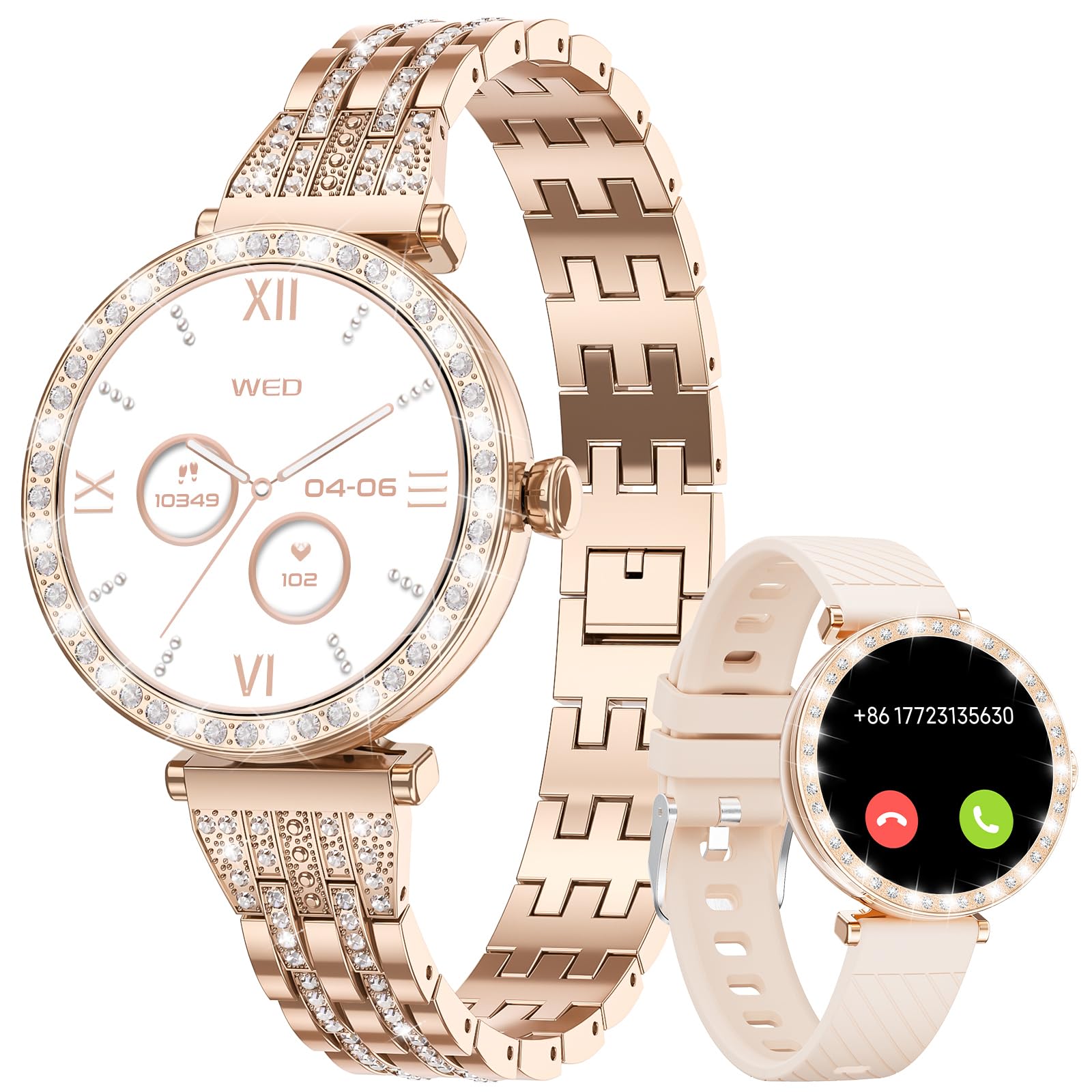 FEELNEVER Smart Watch for Women Answer/Make Call, 1.19" AMOLED ...
