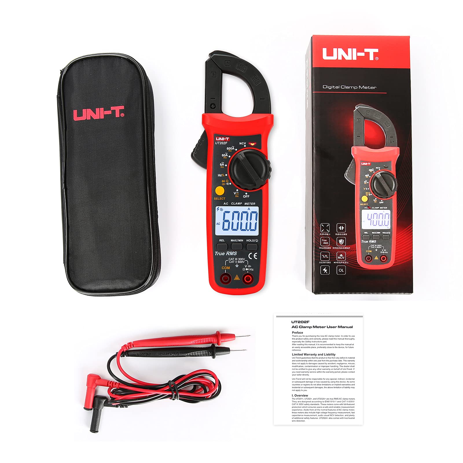Snapklik.com : UT202F Digital Clamp Meter AC Current TRMS Volt Ohm Amp ...