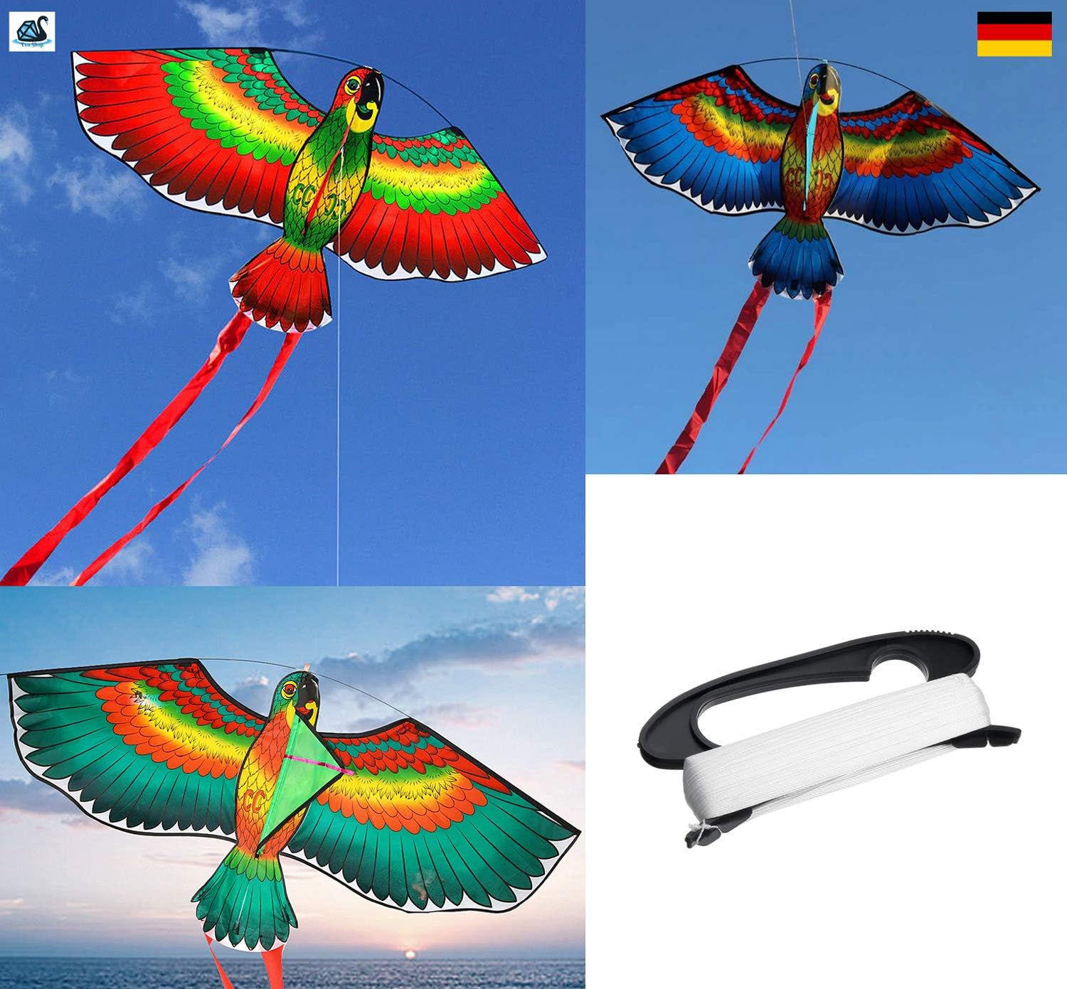 Eva Shop® Premium Children’s Kite Made of Tear-Resistant Polyester ...
