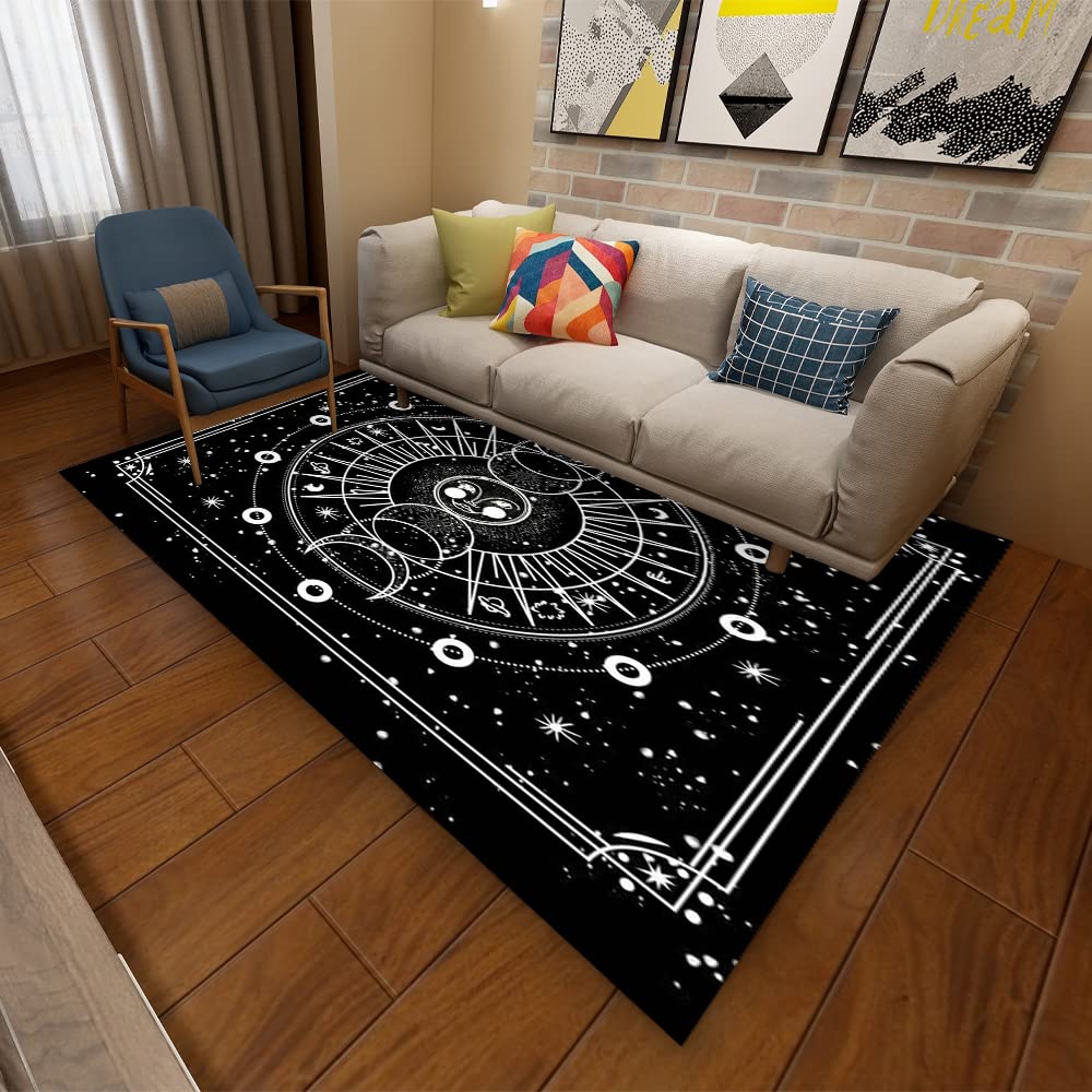 KRTGOOD Moon Phase Area Rug 4x6 Lunar Tarot Astrology Rugs for Bedroom ...