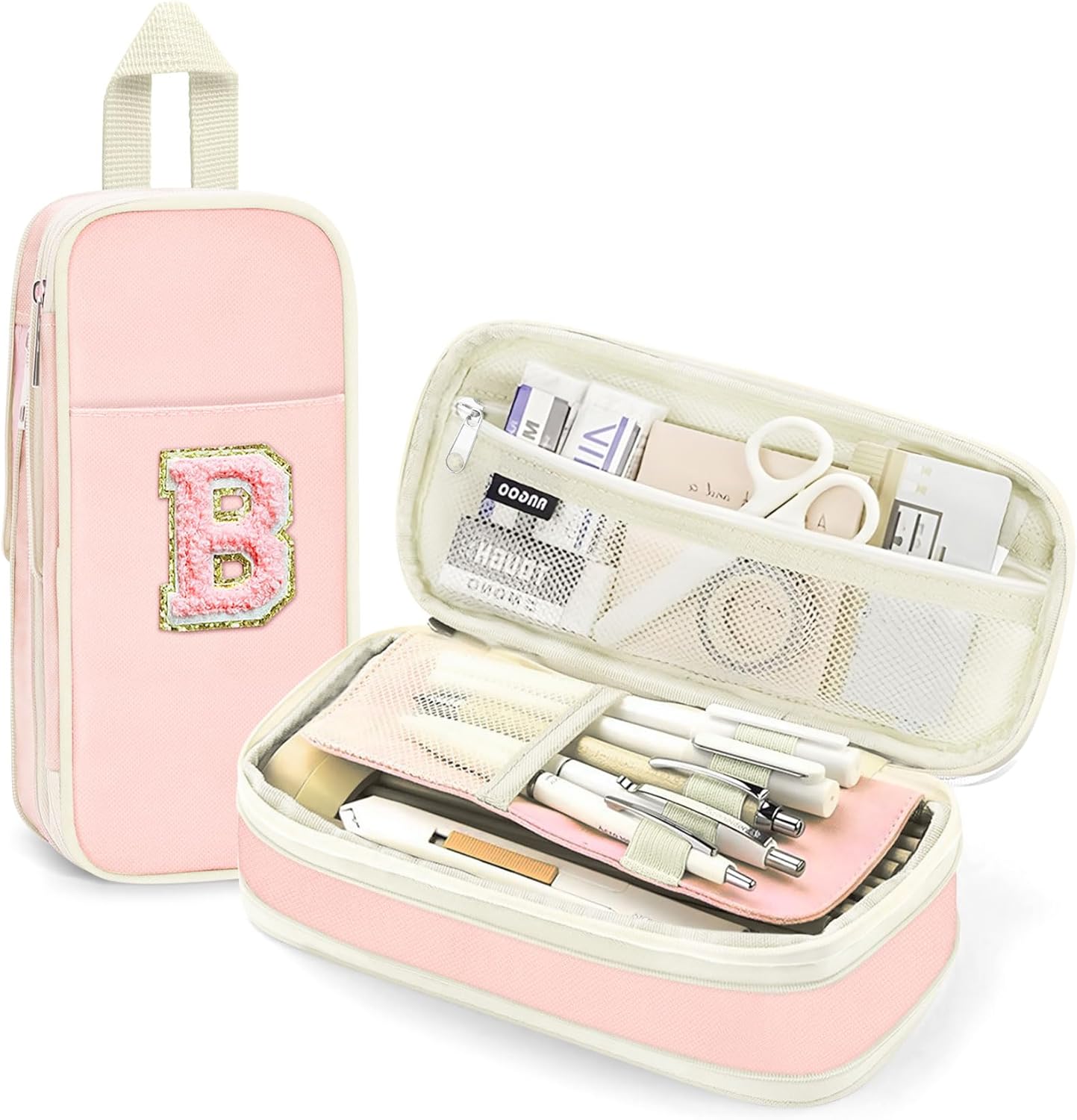 Amazon.com: Fitvc Preppy Pencil Case for Girls, Large Initial Pencil ...