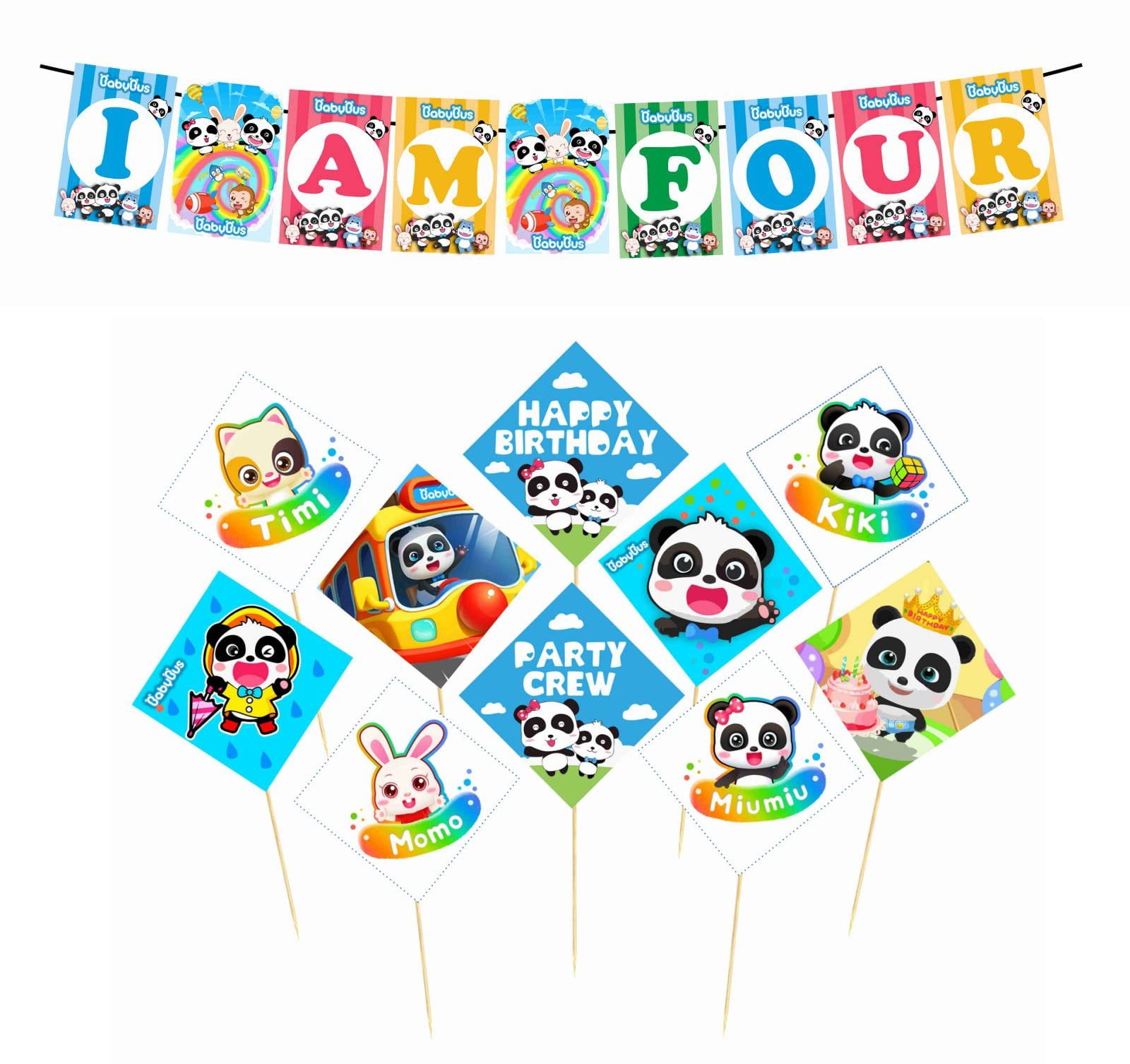 Buy Partyzon Baby Bus Theme Props Banner Swirls for Babybus Theme ...