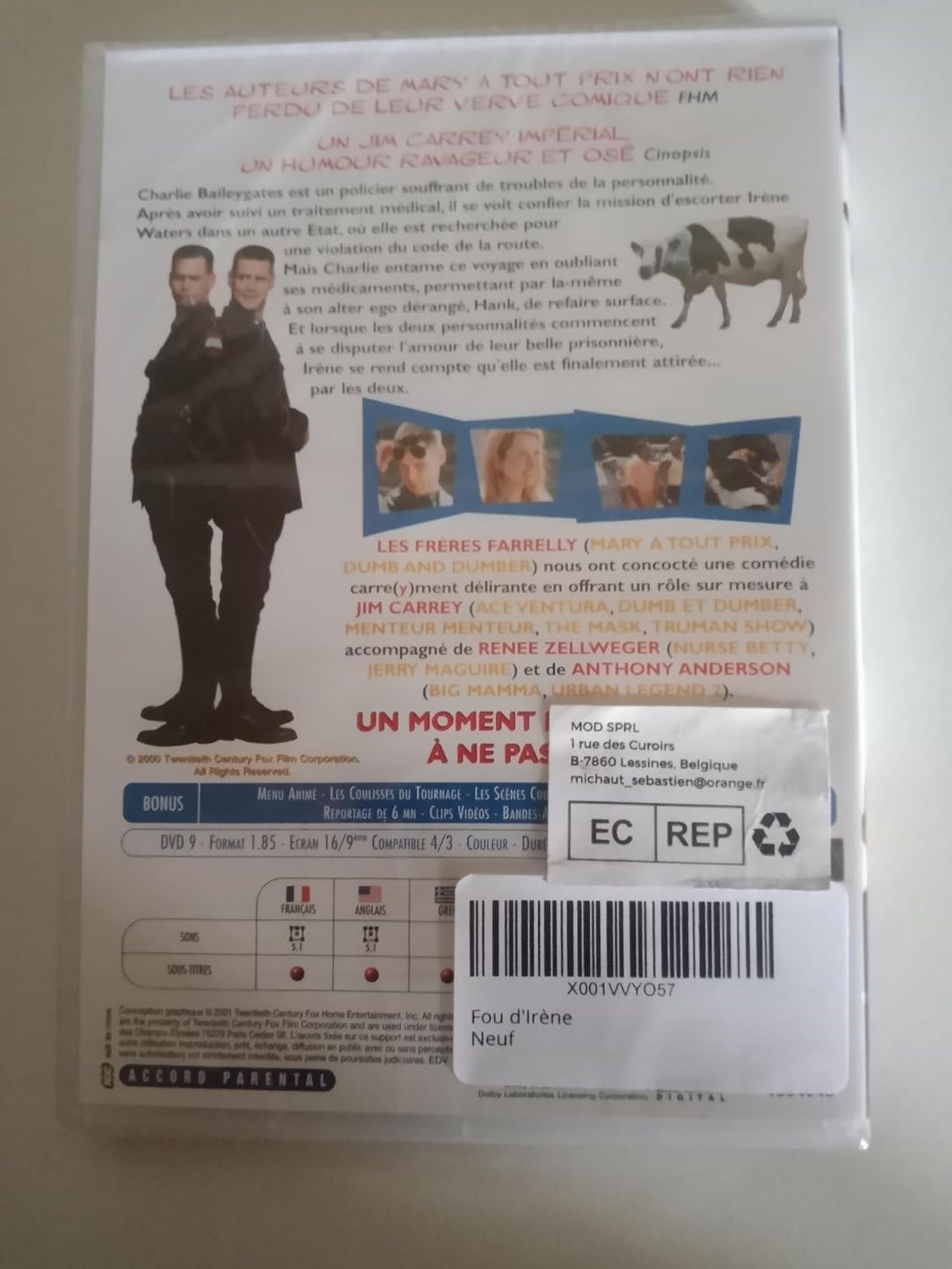 Amazon.com: Me, Myself & Irene : Jim Carrey, Renée Zellweger, Anthony ...