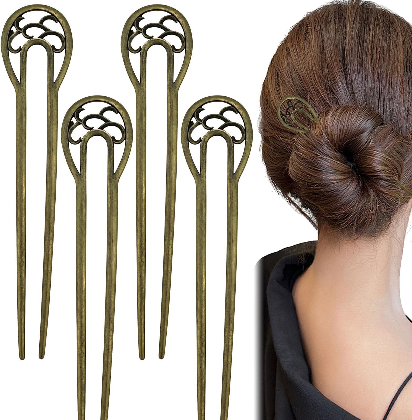 Amazon.com : 8 Pack French Style U Shaped Hair Pins for Women Girls ...