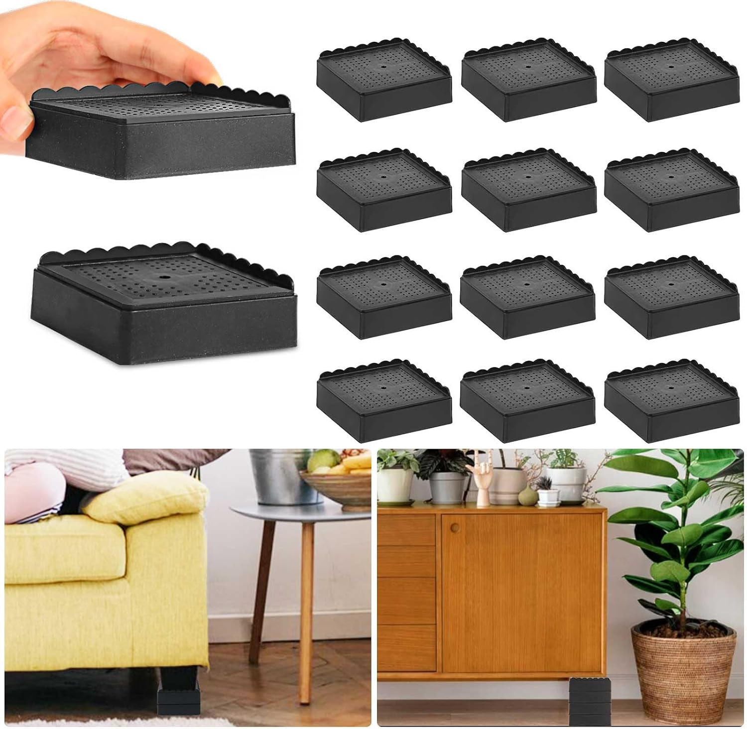 Amazon.com: EGTTGIN Bed Risers 1 inch, 2 inch, 3 inch, 4 inch Heavy ...