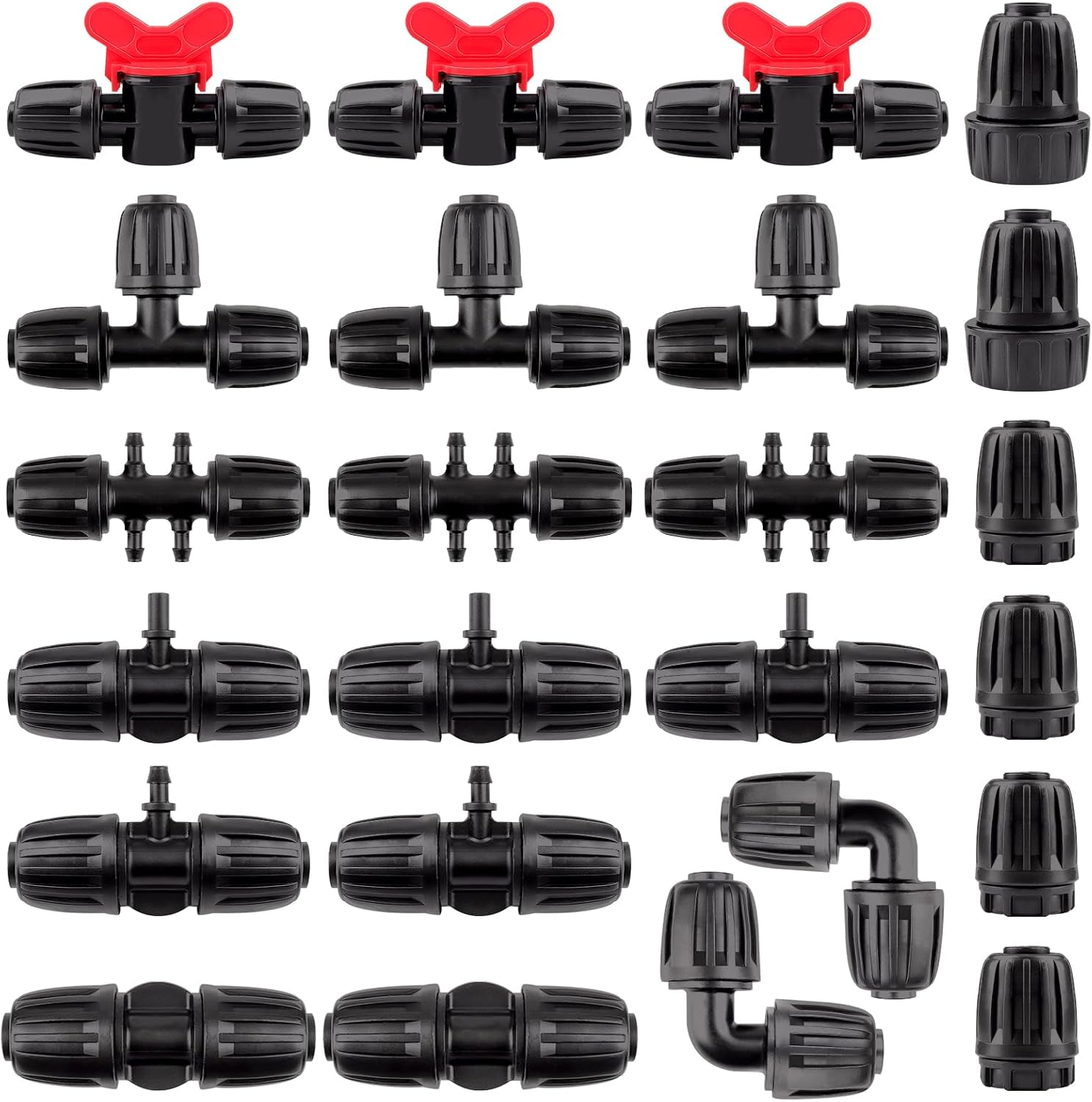 Amazon.com : 24 Pcs 1/2 inch Tubing Irrigation Fittings Kit, Kalolary ...