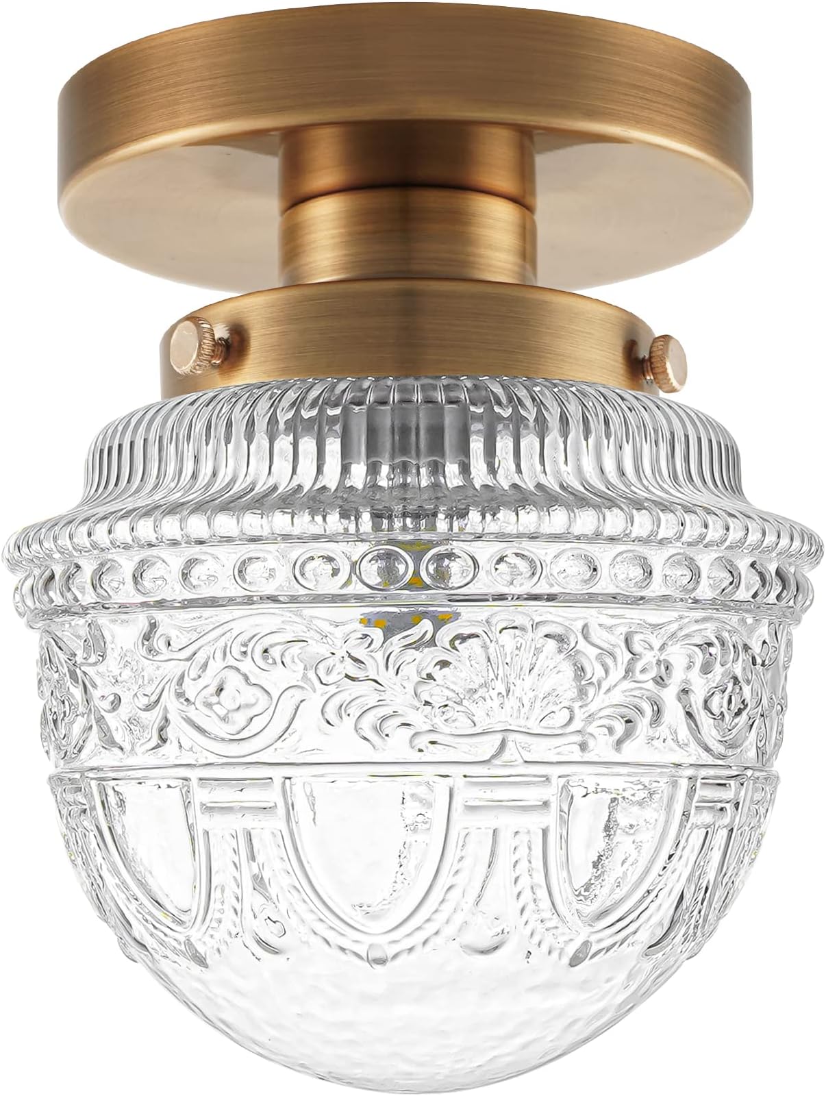DSMJFU Brass Semi Flush Mount Ceiling Light, Small Hallway Light ...