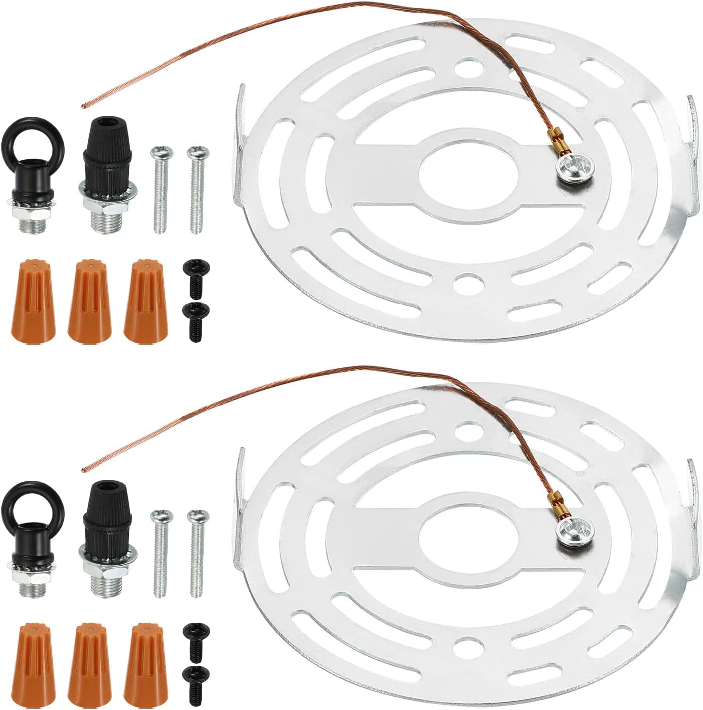 PATIKIL 95mm Round Ceiling Light Plate Kit, 2 Set Light Fixture ...