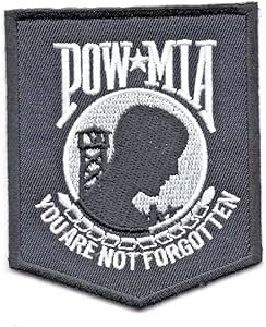 Amazon.com: POW-MIA YOU ARE NOT FORGOTTEN Iron On Patch Military ...