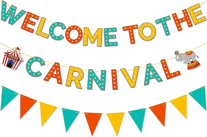 Amazon.com: Welcome To The Carnival Banner, Carnival Decorations ...