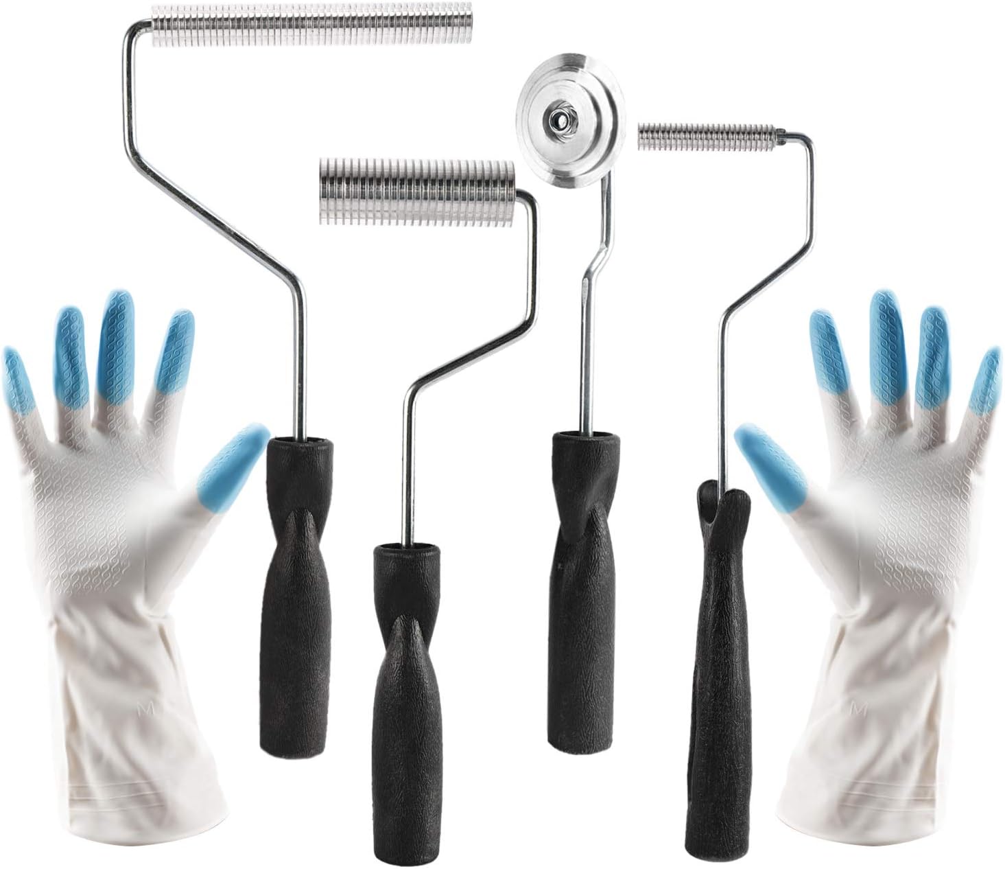 5 Pieces Fiberglass Paint Roller Tools Kit, 4pcs Fiberglass Resin ...