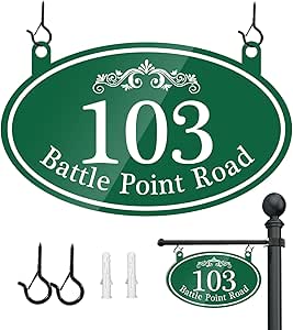 Amazon.com: Hanging Address Plaque Sign - Reflective House Numbers ...