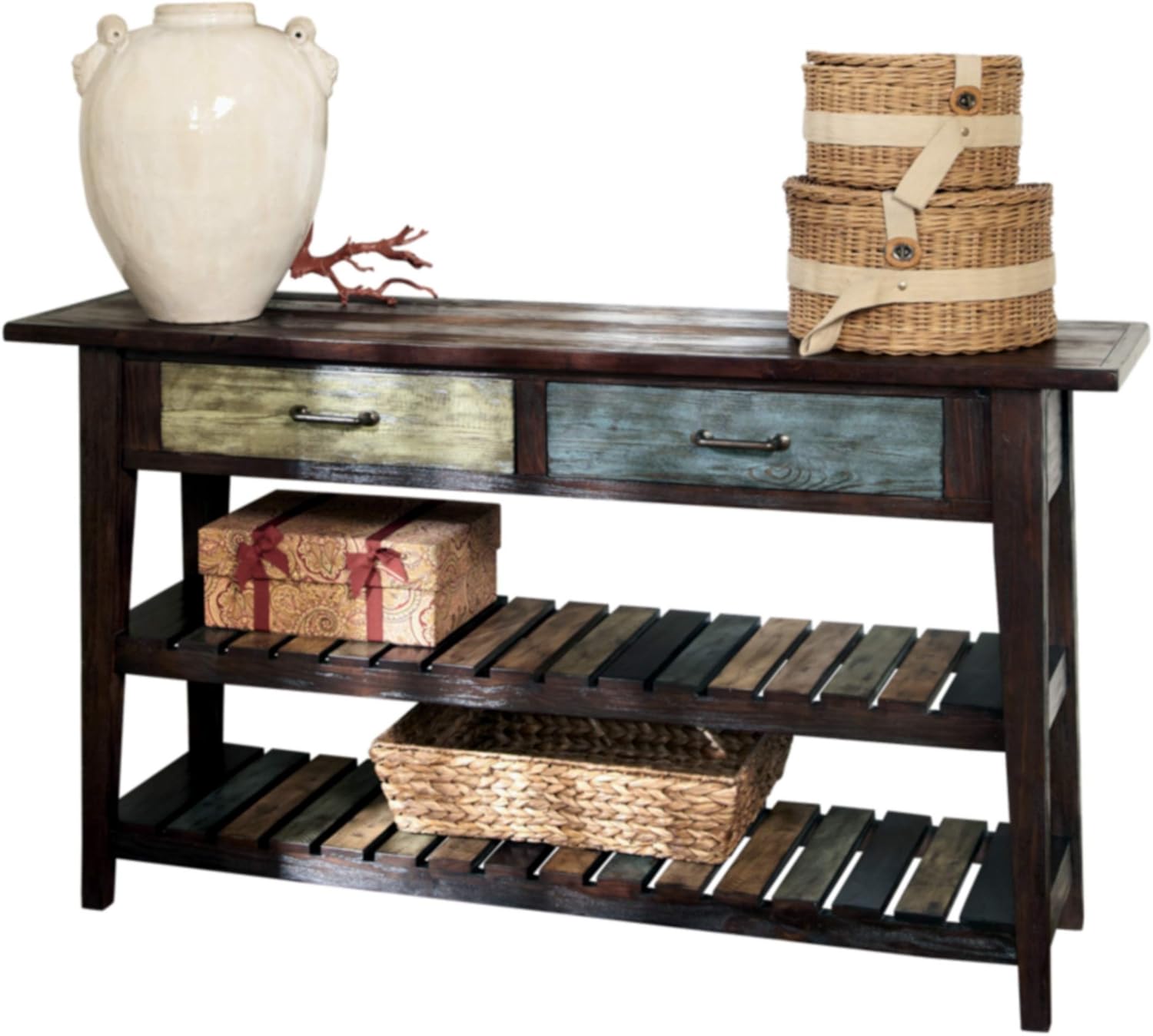 Amazon.com: Signature Design by Ashley - Mestler Rustic Console Table ...