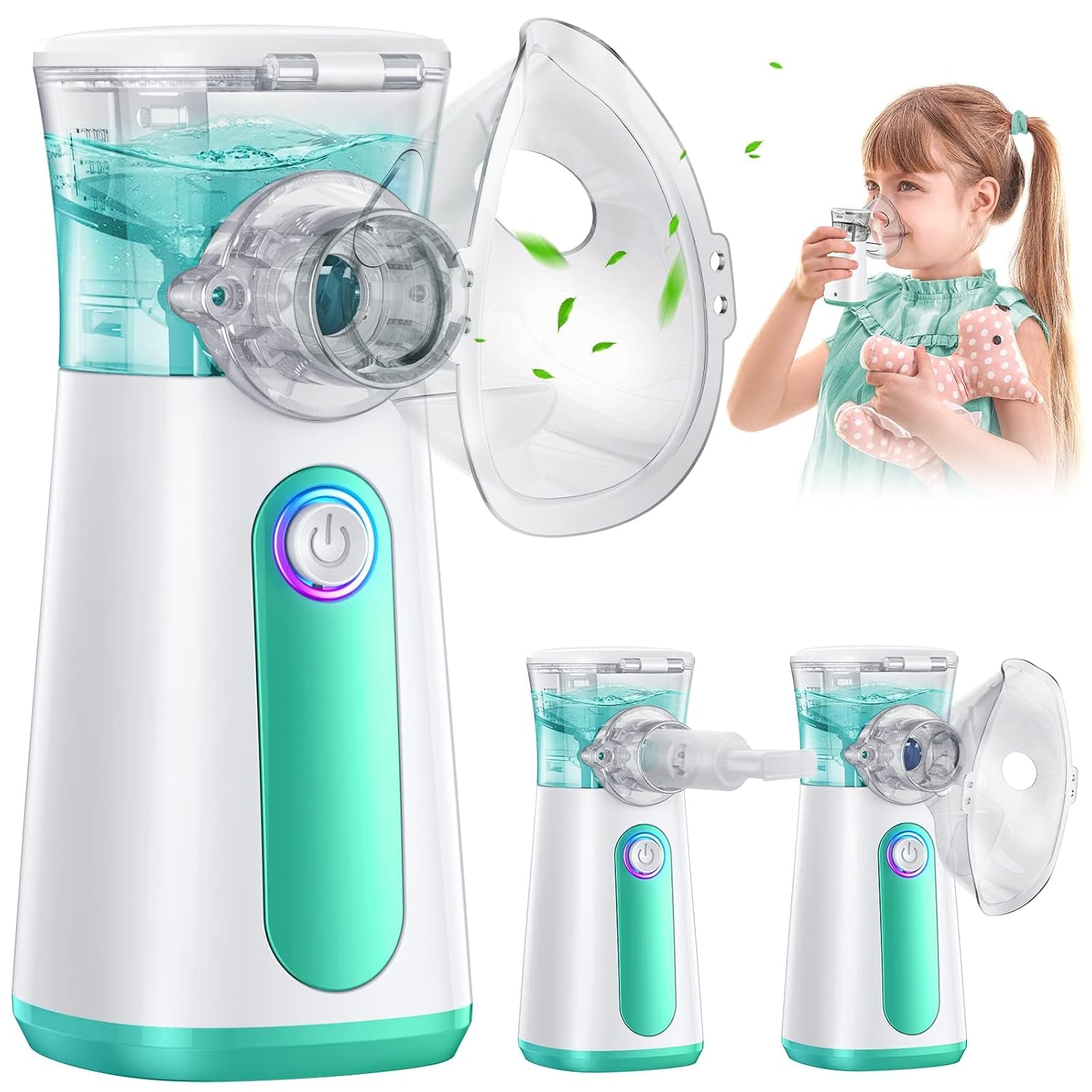 Handheld Mesh Nebulizer Machine for Adults & Kids with Mouthpiece and ...