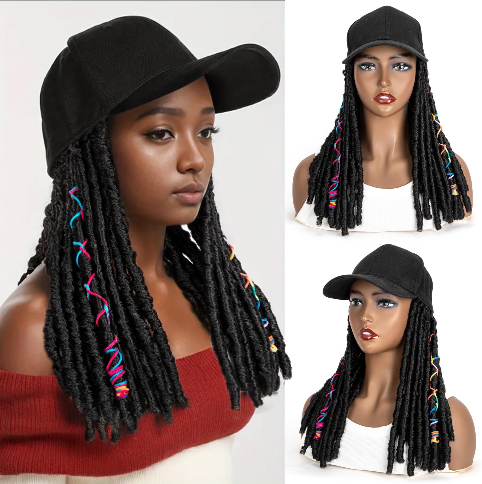 Amazon.com: Generic Hat Wig for Women - hat with hair Transform Your ...