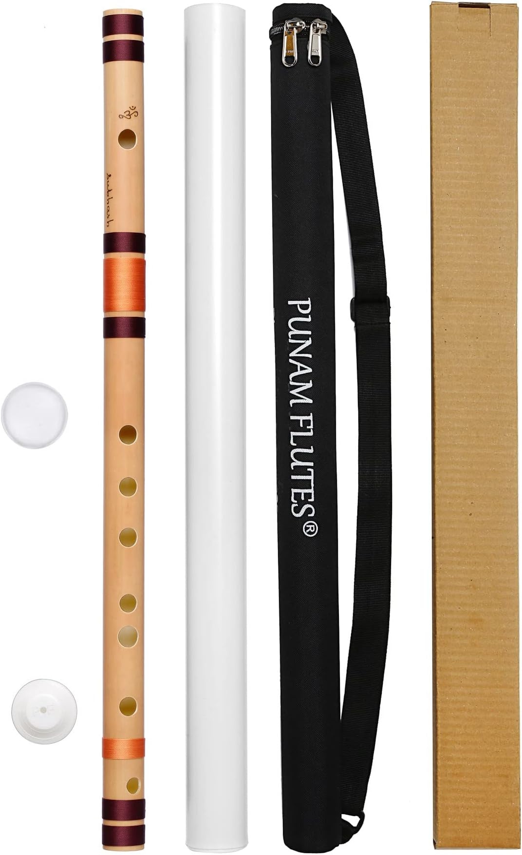 Punam Flutes A Sharp Base Right Hand Bamboo Flute/Bansuri 21.85 Inches ...