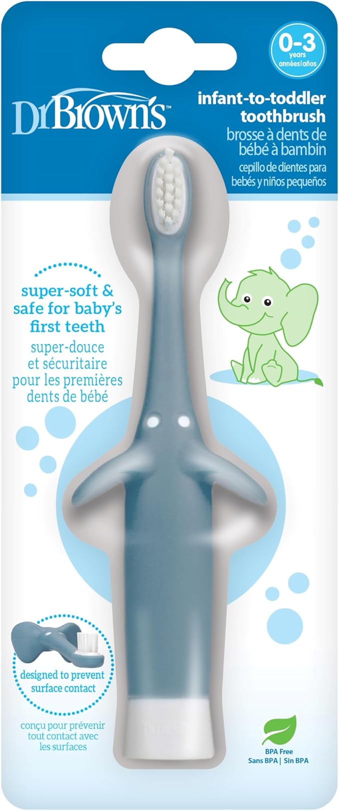 Amazon.com : Dr. Brown's Infant-to-Toddler Training Toothbrush, Soft ...