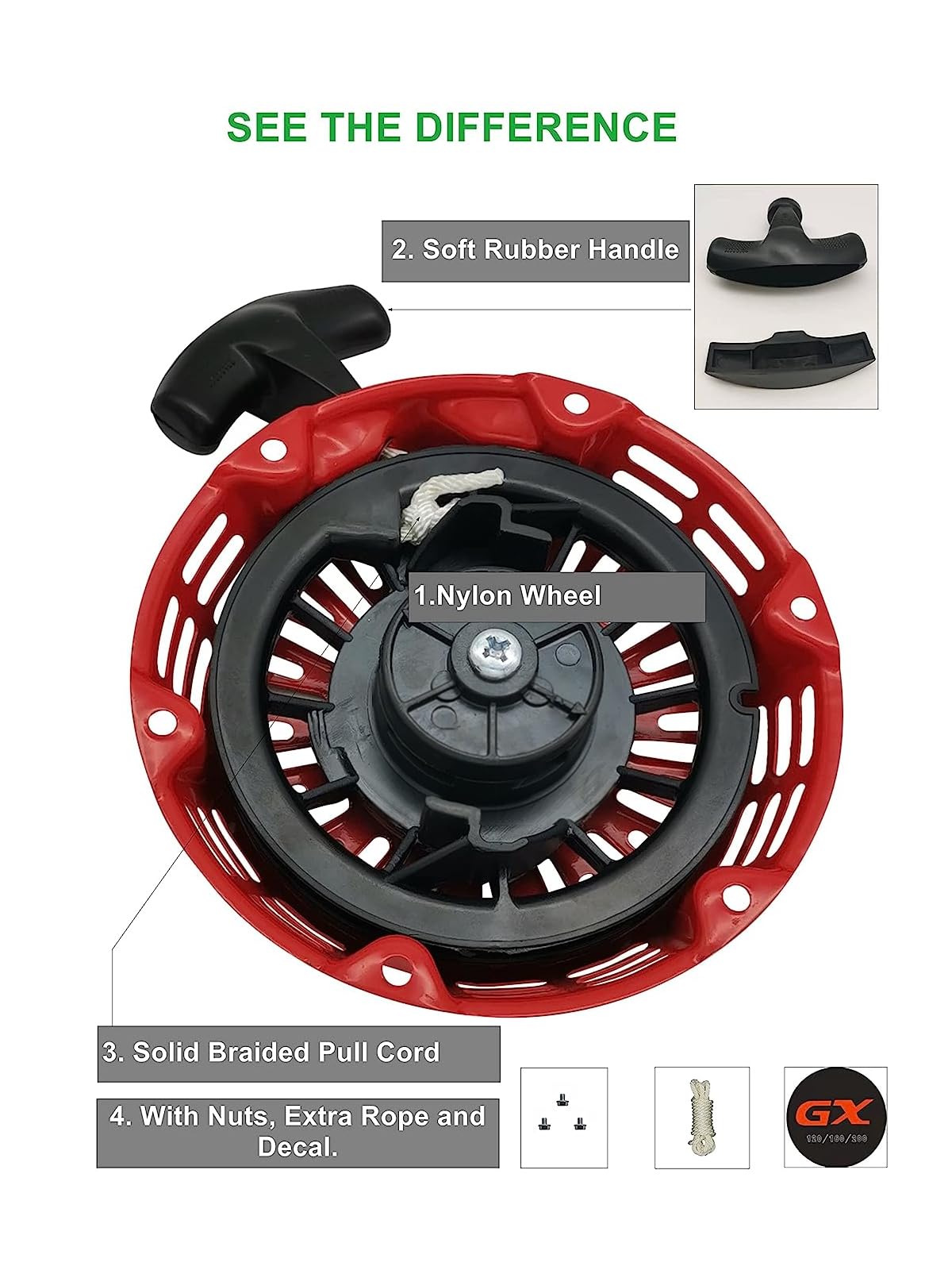 Snapklik.com : GX160 Pull Start Assembly GX200 Recoil Starter GX120 ...