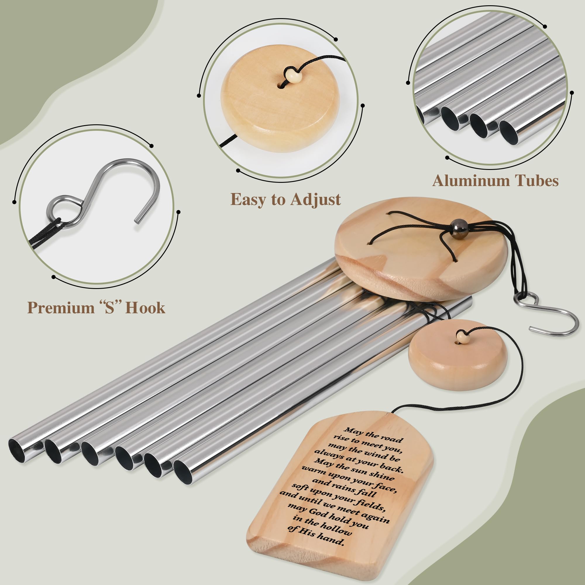 Snapklik.com : Irish Blessing Wind Chimes, Celtic Cross, May The Road ...