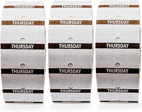 Perco Etiquetas para el día de la semana de 1 línea: 3 rollos ...