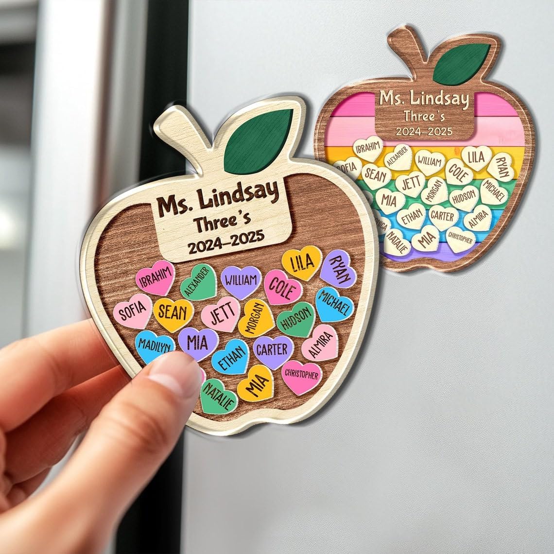 Amazon.com: Personalized Teacher Gift, Custom Teachers Heart Magnet ...
