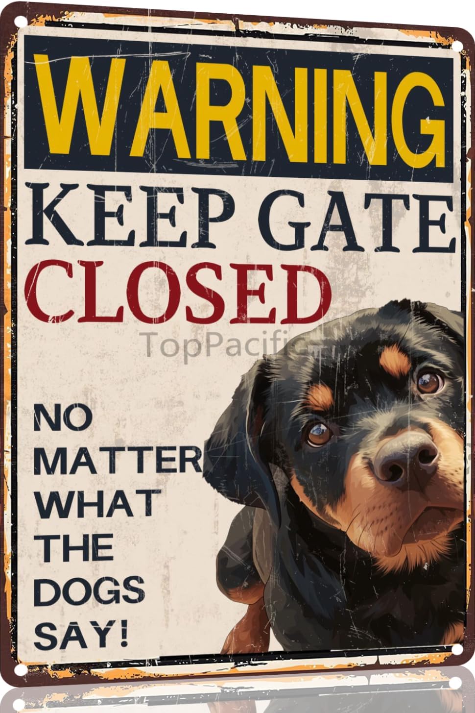 Amazon.com : TopPacific Rottweiler Aluminium Sign 12x16 Inches Metal ...