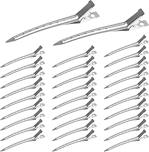 Silver Metal Duckbill Hair Clips - 30pcs, 3.5 Inch Pin Curl Clips for ...