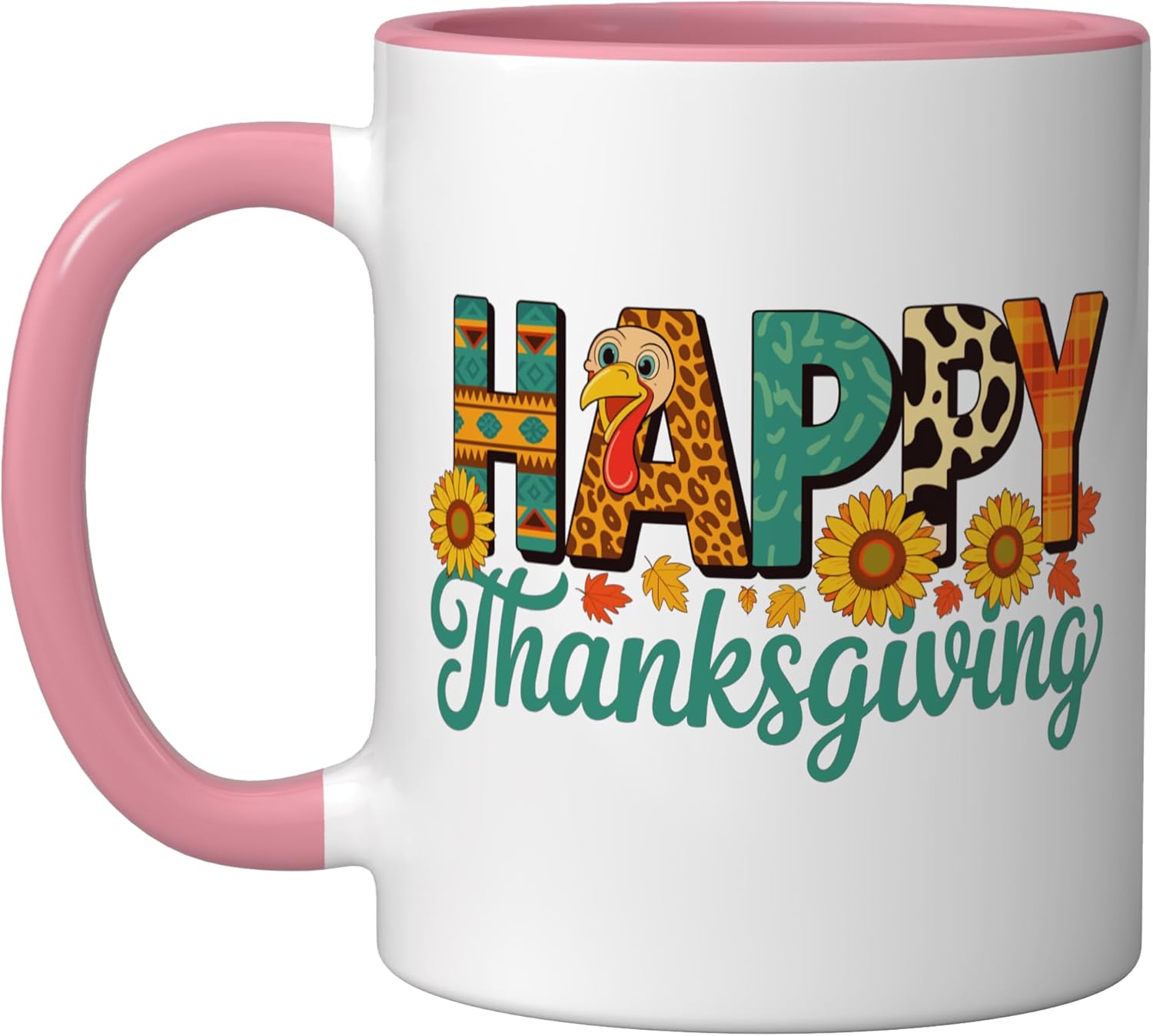 Amazon.com | Happy Thanksgiving Leopard Print Turkey Sunflower ...