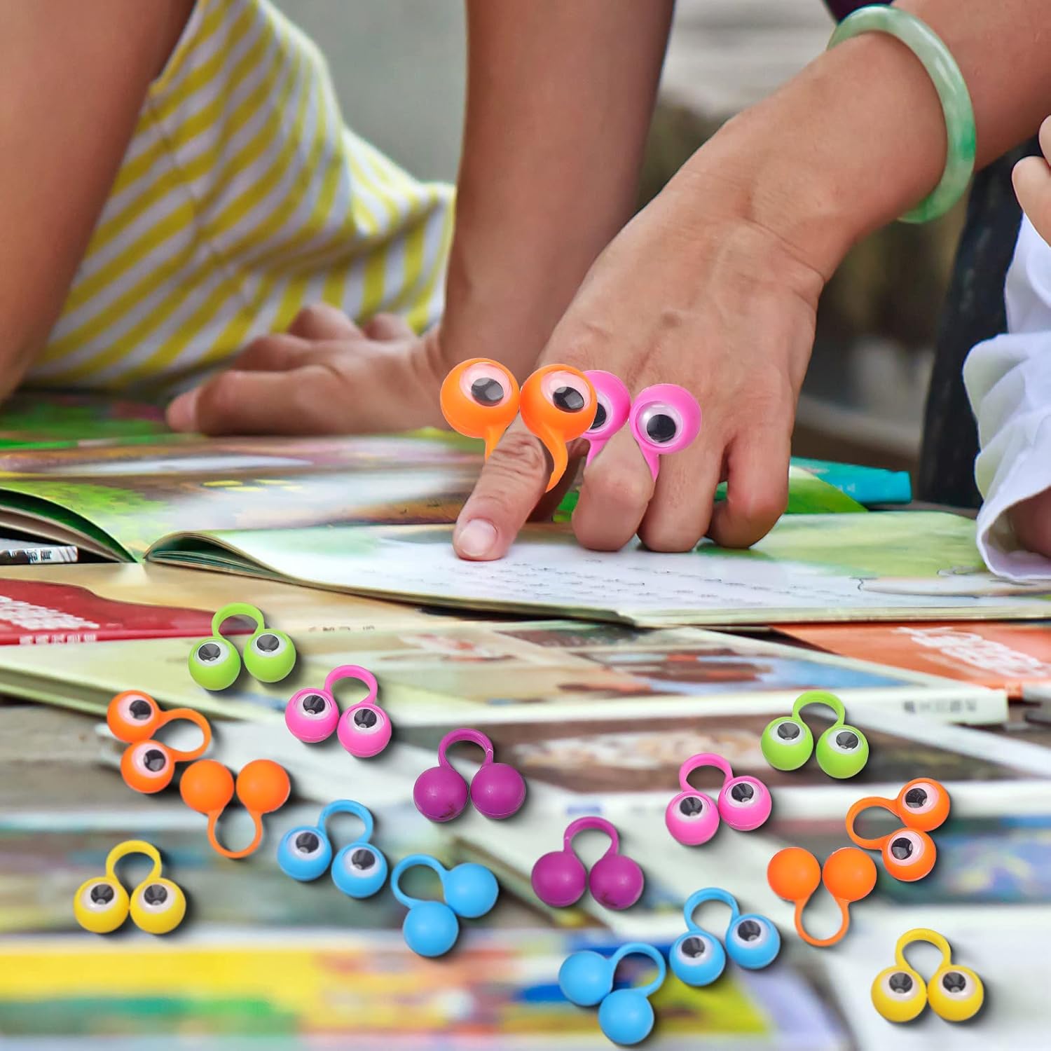 150 Pcs Eye Finger Puppets Eyeball Ring Wiggly Eye Finger Toy Funny ...