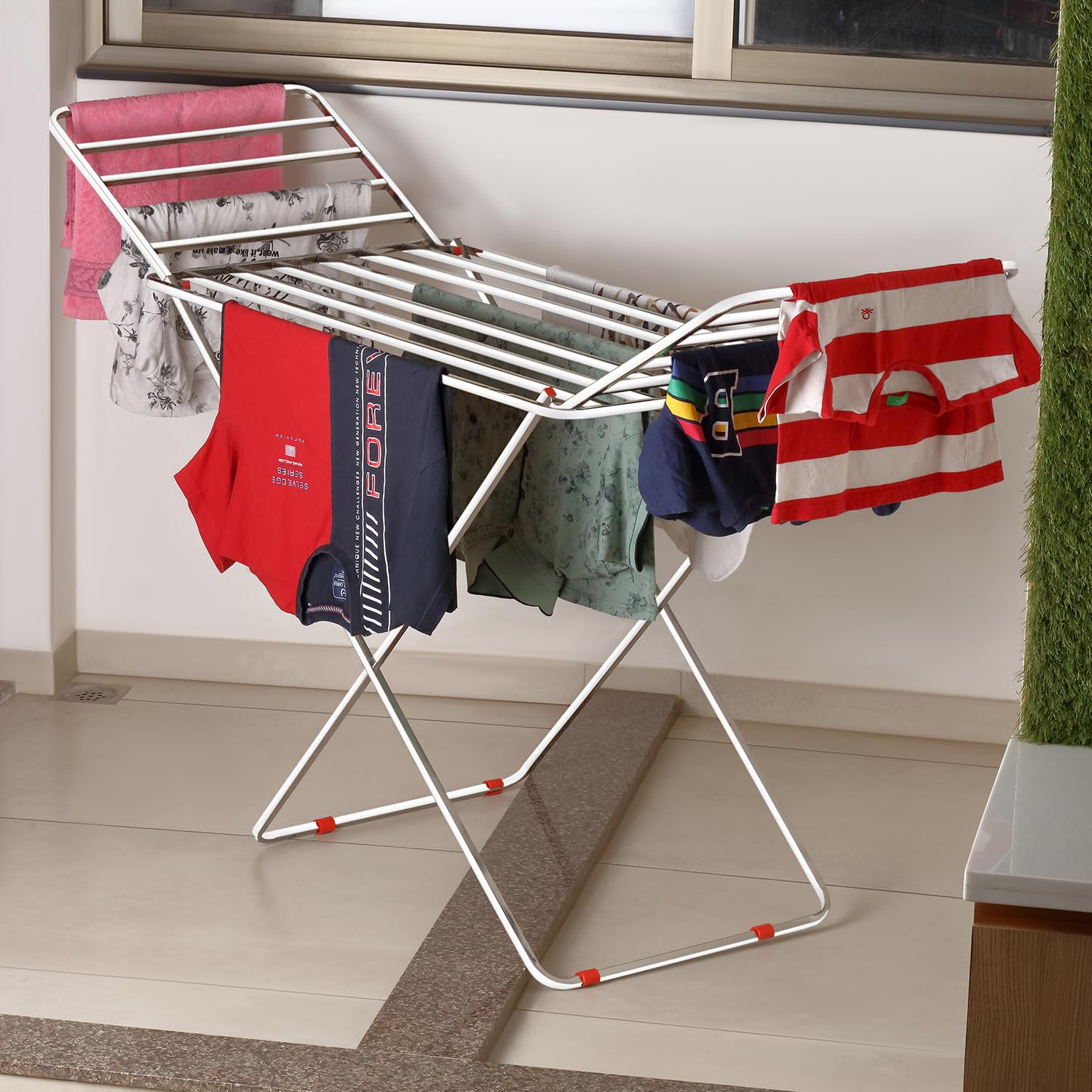 SUNDRY 1pc Clothes Drying Rack, Portable Foldable Laundry Rack, Indoor ...