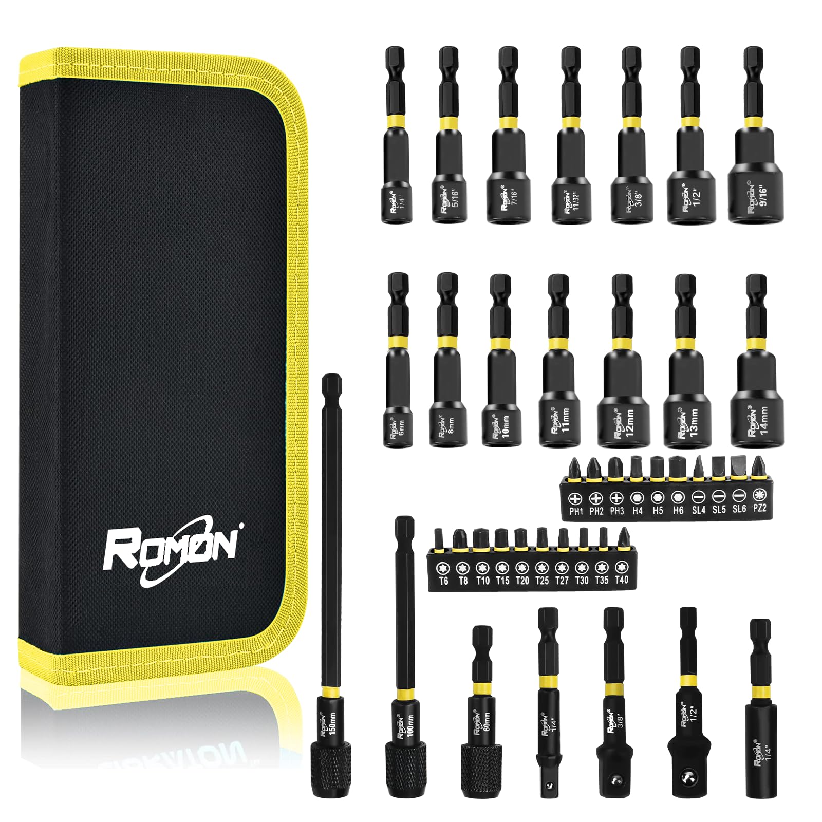 Snapklik.com : 41-Piece Impact Magnetic Nut Driver Set, Premium Impact ...