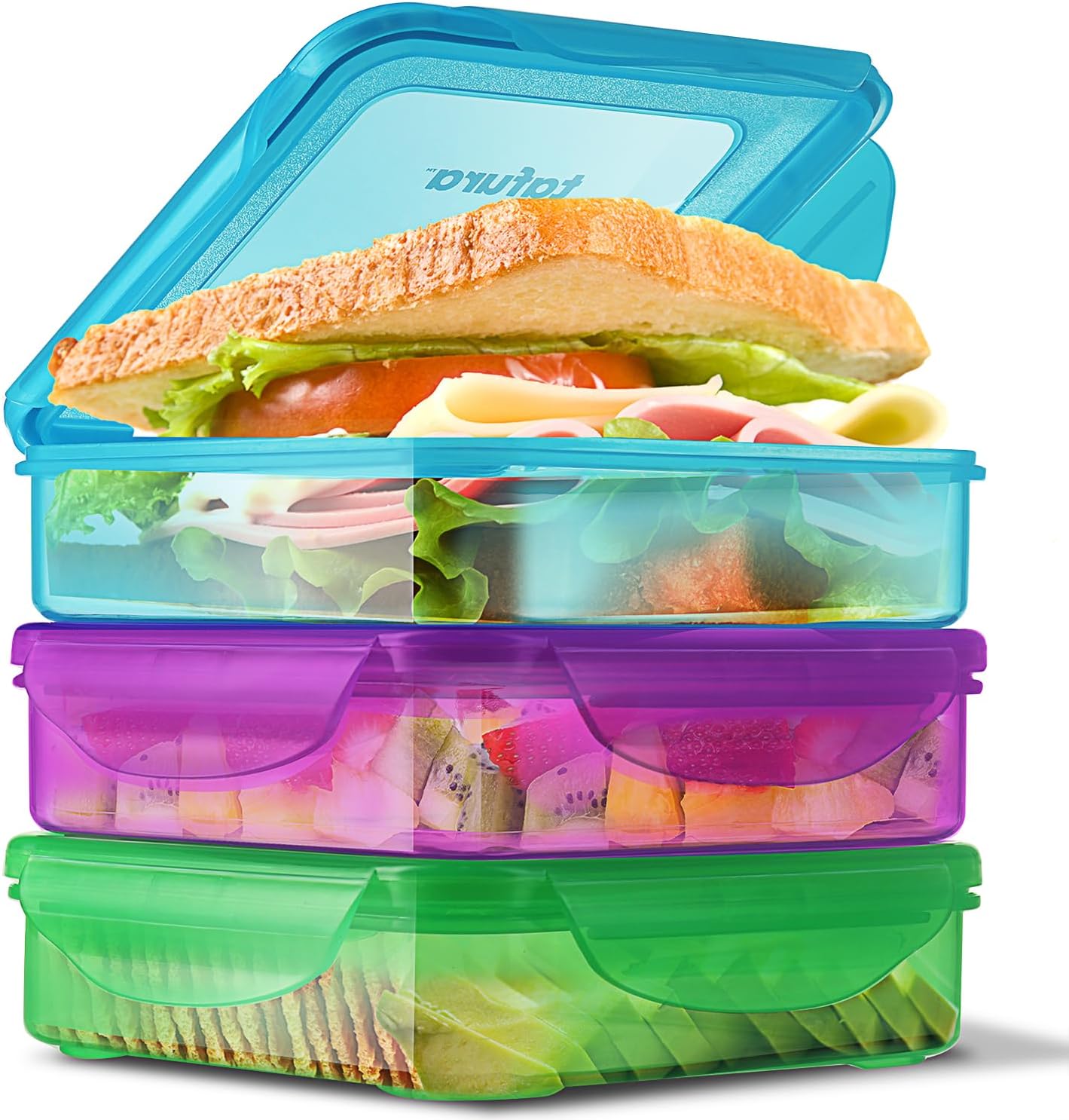 Amazon.com: Tafura 3 Pack Sandwich Containers - Reusable Lunch ...