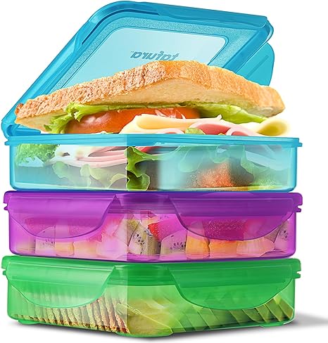 Amazon.com: Tafura 3 Pack Sandwich Containers - Reusable Lunch ...