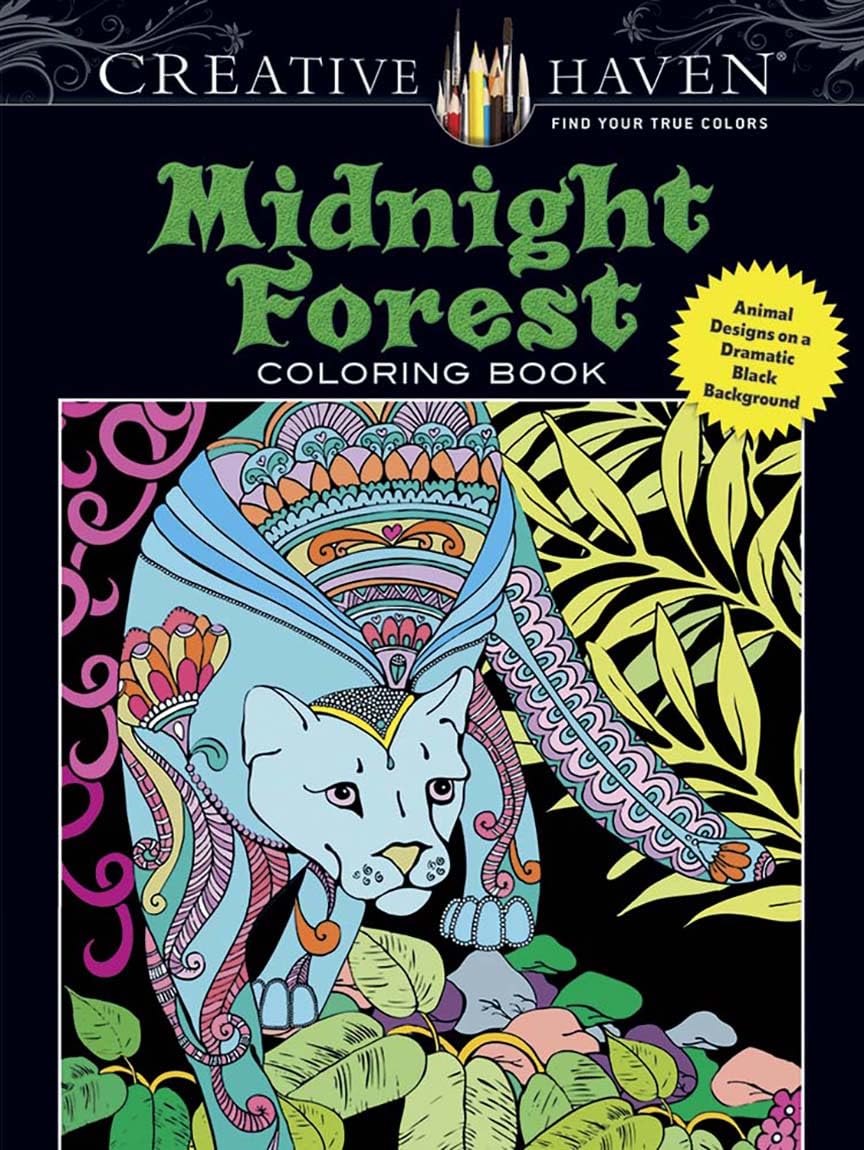 Amazon.com: Creative Haven Midnight Forest Coloring Book: Animal ...