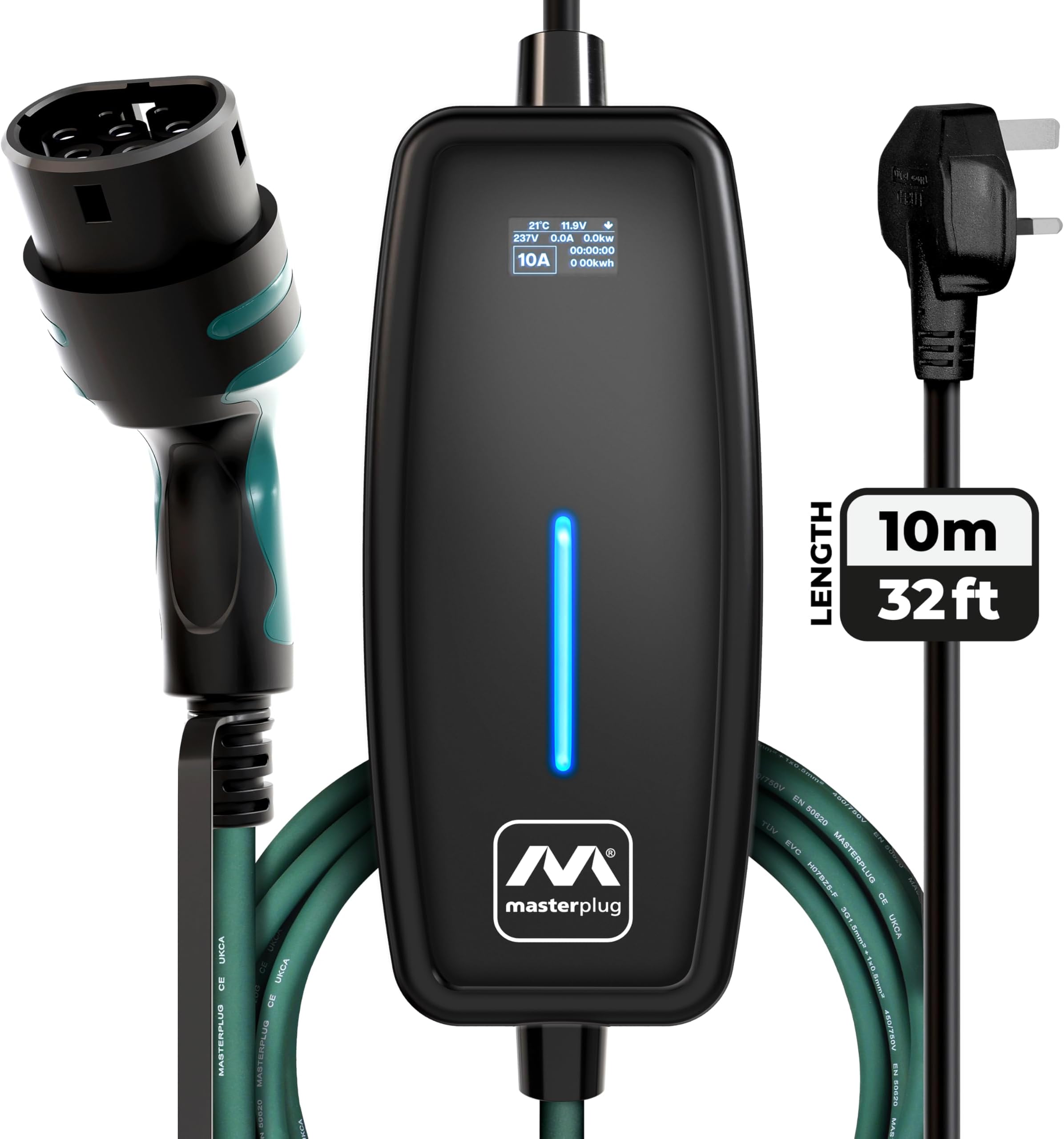 Masterplug EV Charging Cable for Electric and Hybrid Vehicles, 10 ...