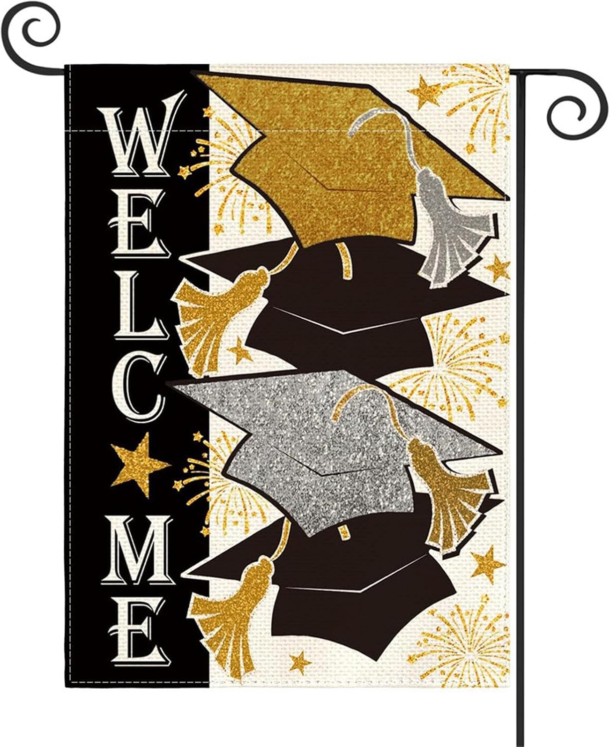 Amazon.com : Graduation Diploma Cap Congrats Grad Garden Flag Double ...