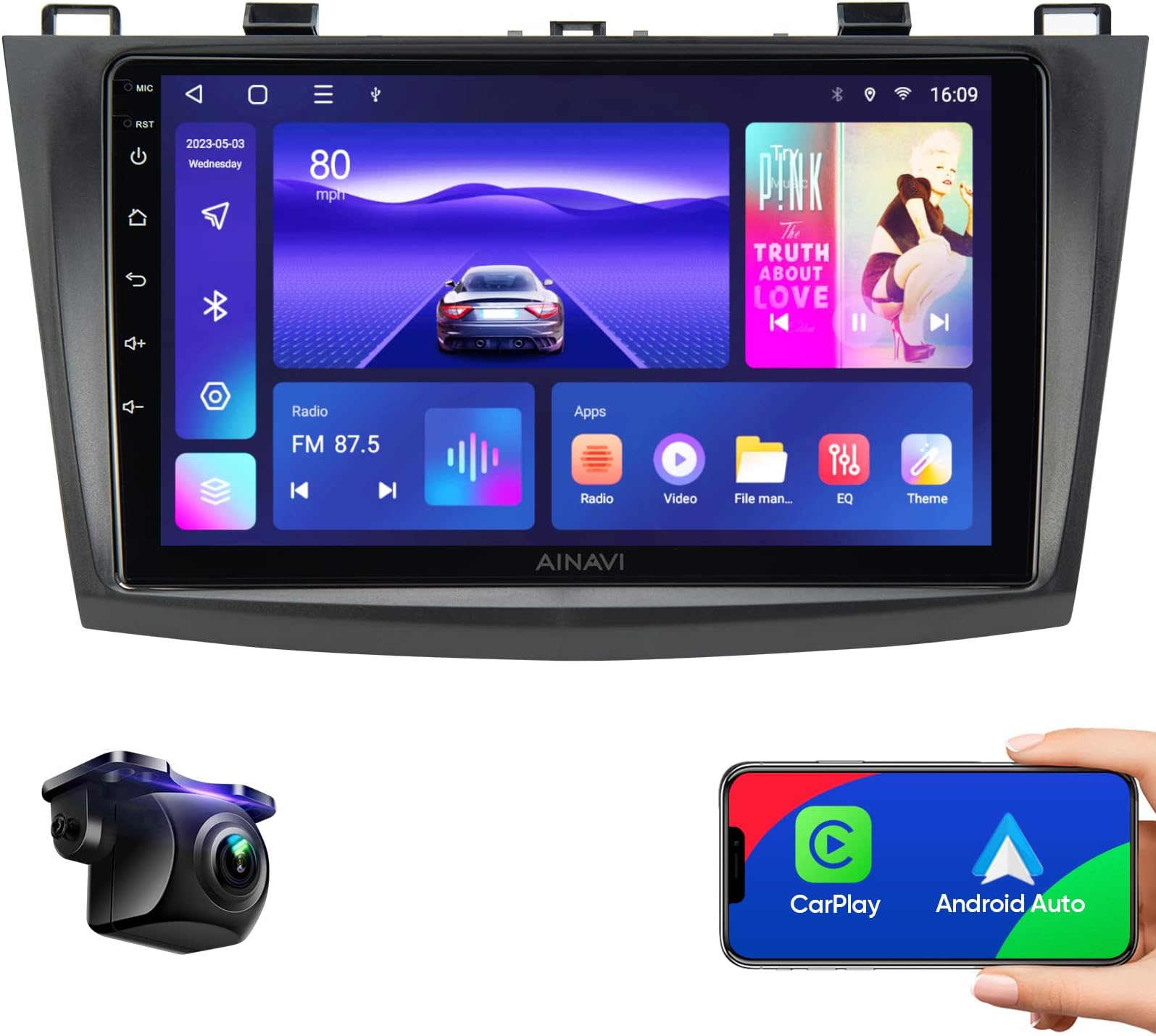 Amazon.com: 9-inch Android 12 Car Stereo Radio Touch Screen Head Unit ...