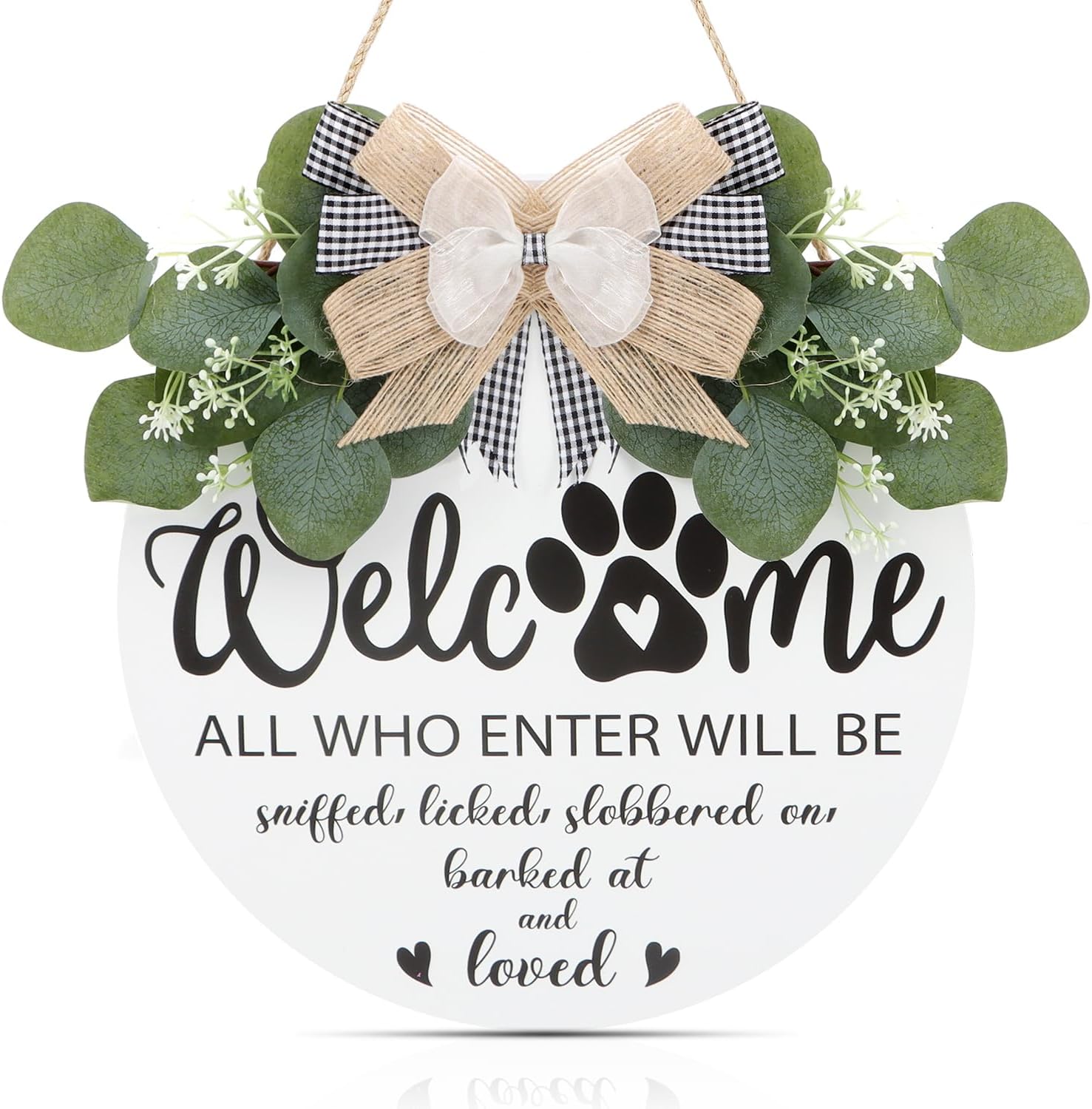 Amazon.com: TOARTi Funny Dog Welcome Sign for Front Door Outdoor ...