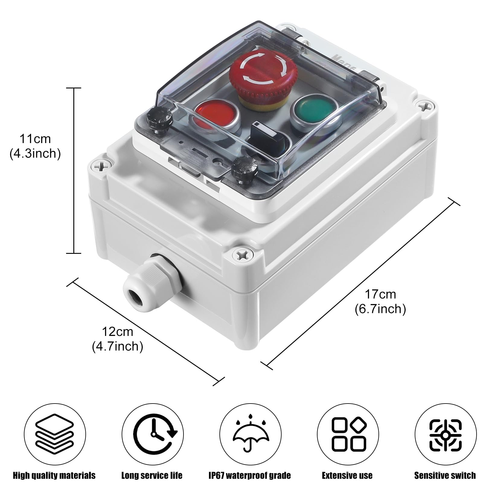 Snapklik.com : Push Button Switch IP67 Outdoor Waterproof Button Switch ...