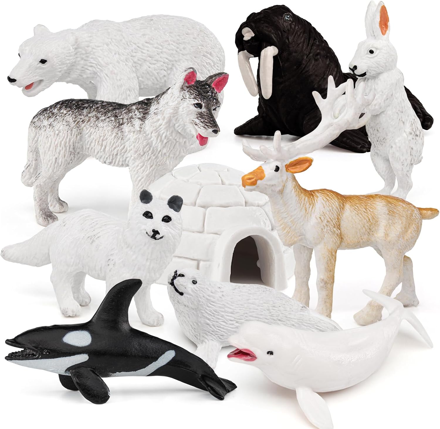 Amazon.com: BRETOYIN 10PCS Mini Arctic Animals Toys Set Polar Animal ...