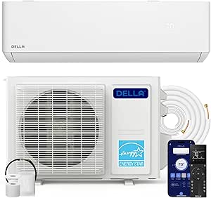 Amazon.com: DELLA Hyper Heat Lower as -13°F 9,000 BTU WiFi Mini Split ...