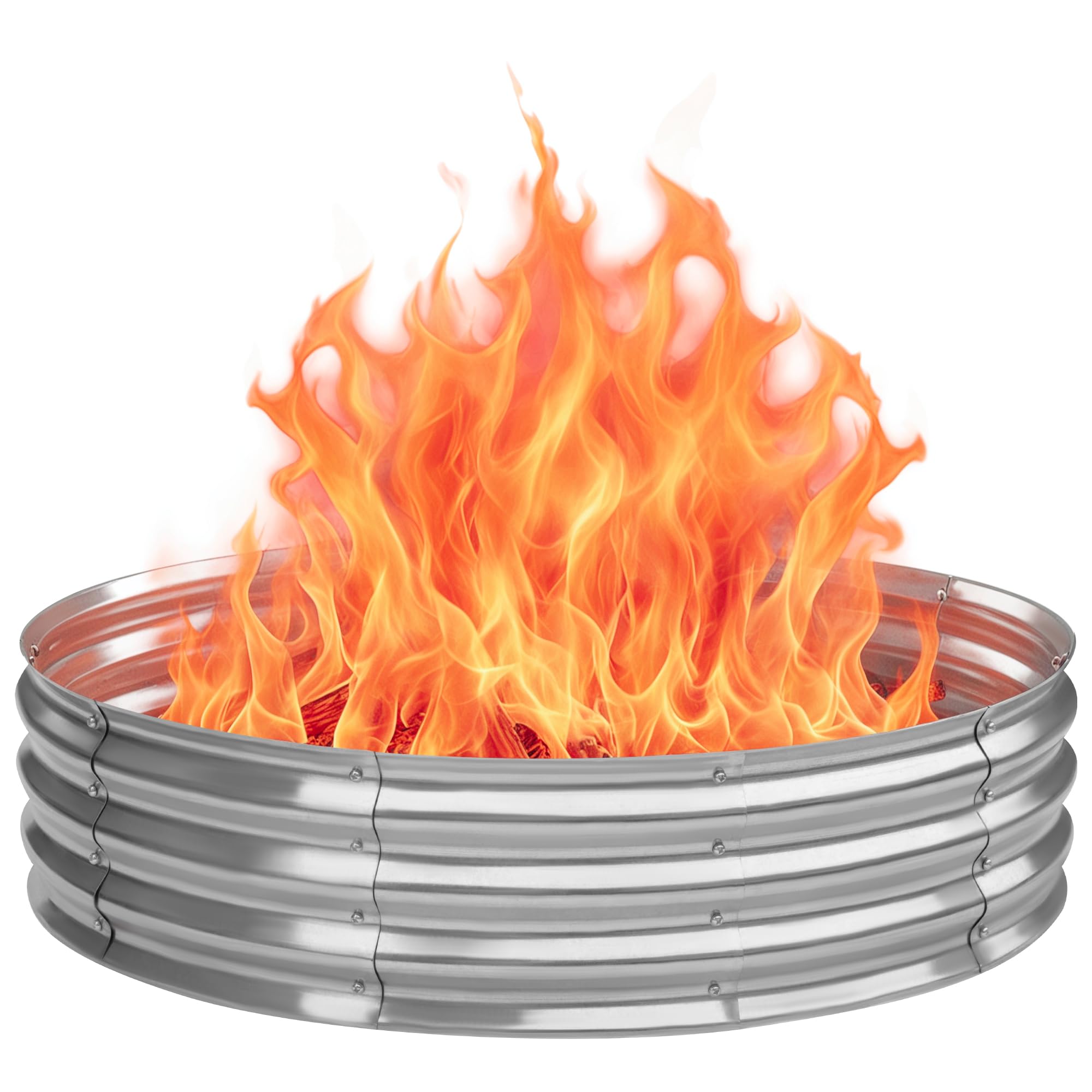 Snapklik.com : Devoko Fire Pit Ring 48 Inch Galvanized Outdoor Firepit ...