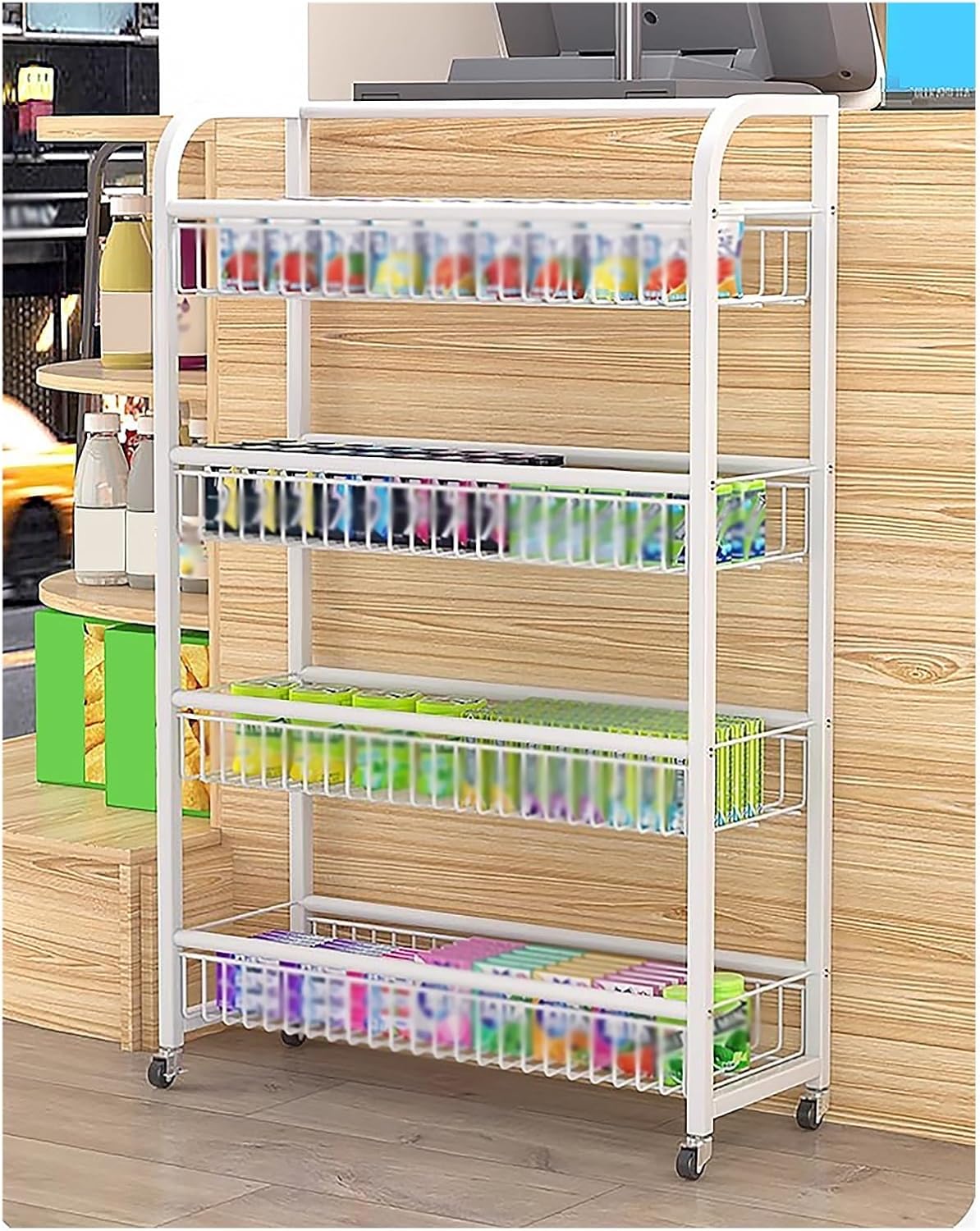 Amazon.com: Convenience Store Candy Display Shelf Movable, Home/Office ...