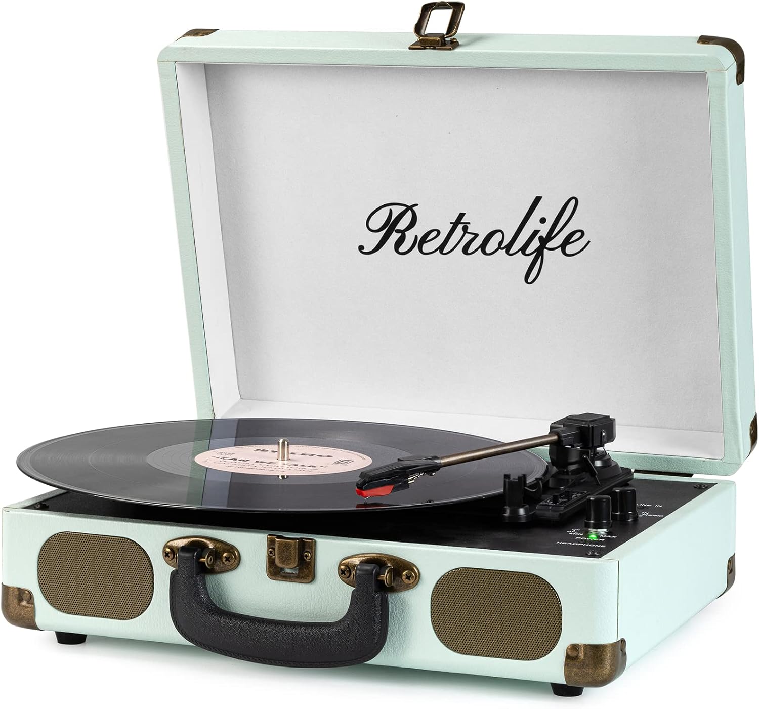 Amazon.com: Vinyl Record Player 3-Speed Bluetooth Suitcase Portable ...