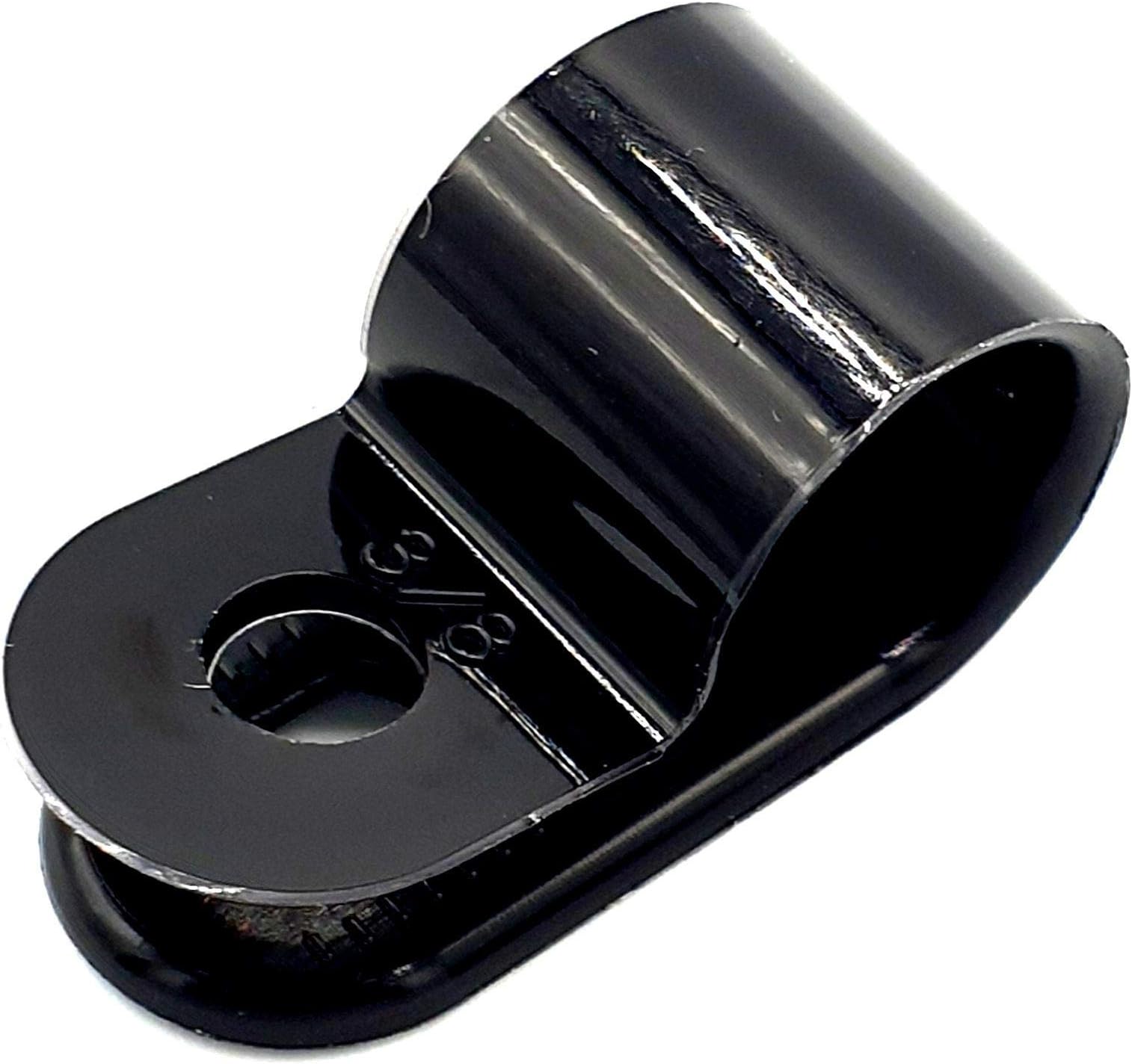 100 x 25mm Plastic Electrical Cable Pipe P-Clips Nylon Black Clamps ...