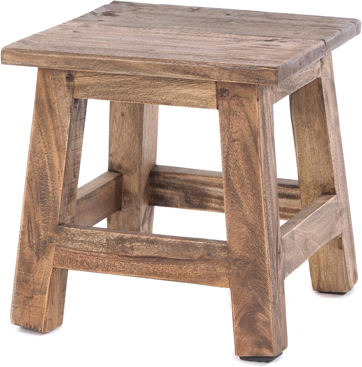 DESIGN DELIGHTS RUSTIC FOOTSTOOL PALO | 27,5x26x26 cm (HxWxD), recycled ...